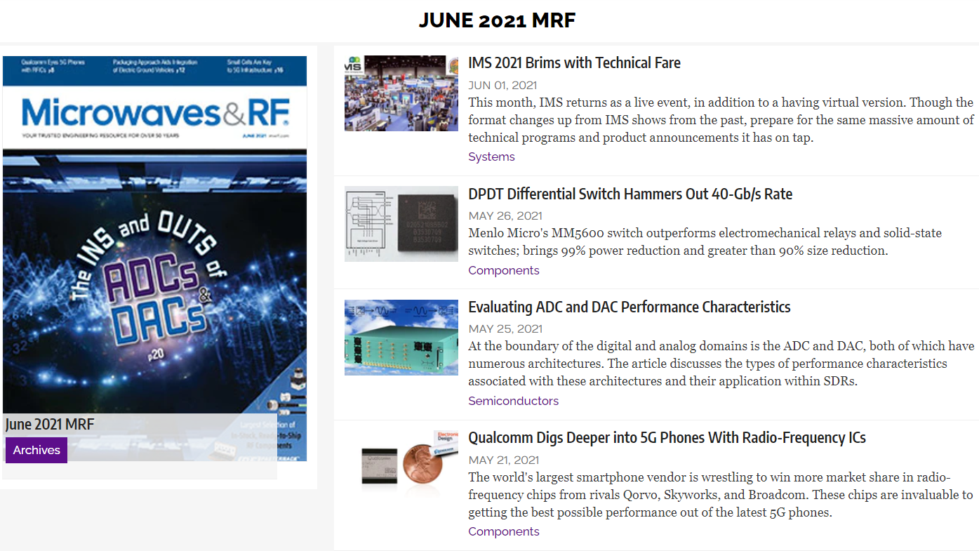 Microwaves & RF June 2021 (.PDF Download) | Microwaves & RF