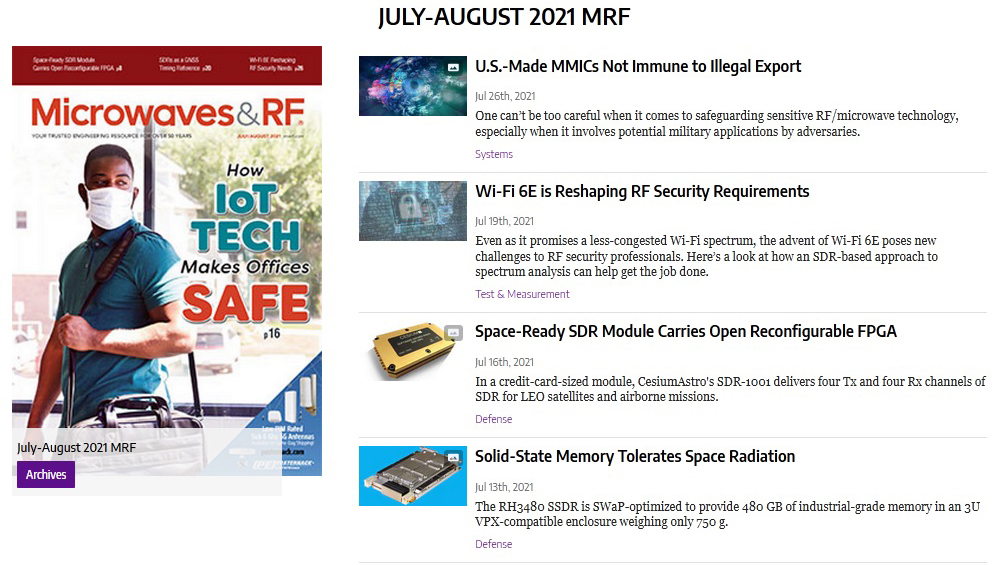 Microwaves & RF July-August 2021 (.PDF Download) | Microwaves & RF