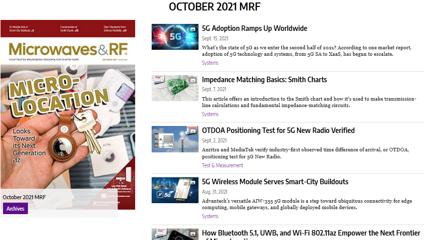 Microwaves & RF Digital Edition: October 2021 | Microwaves & RF