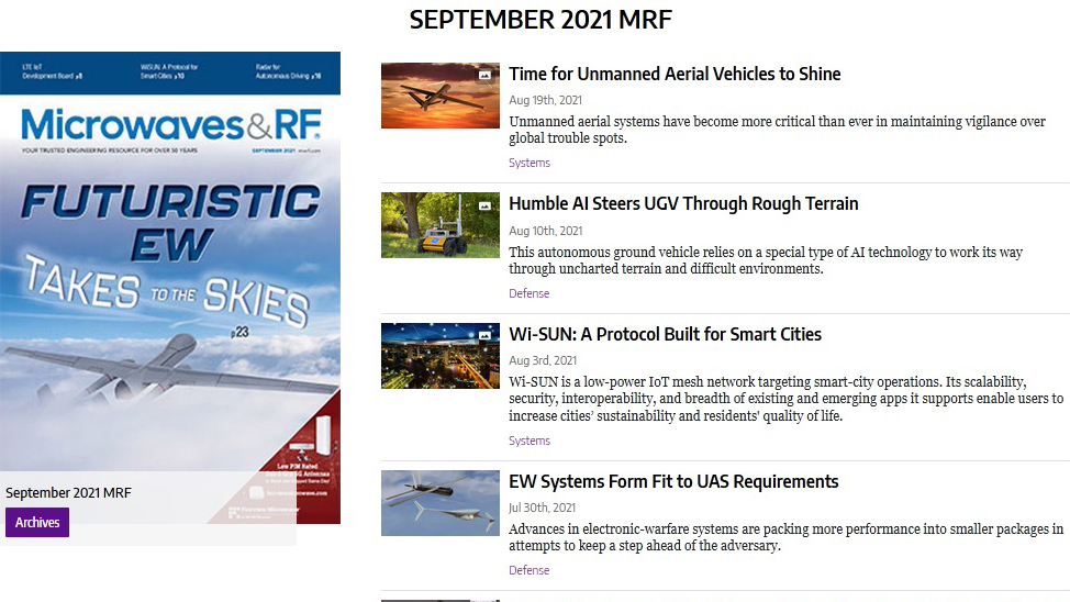 Microwaves & RF Digital Edition: September 2021 | Microwaves & RF